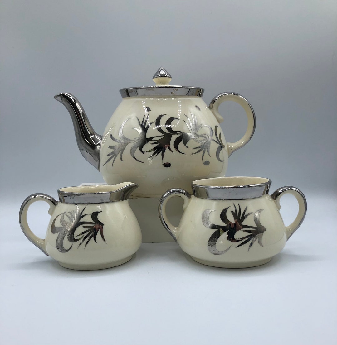 Elegant Gibson Teapot With Cream and Sugar Bowl, Made in England - Etsy