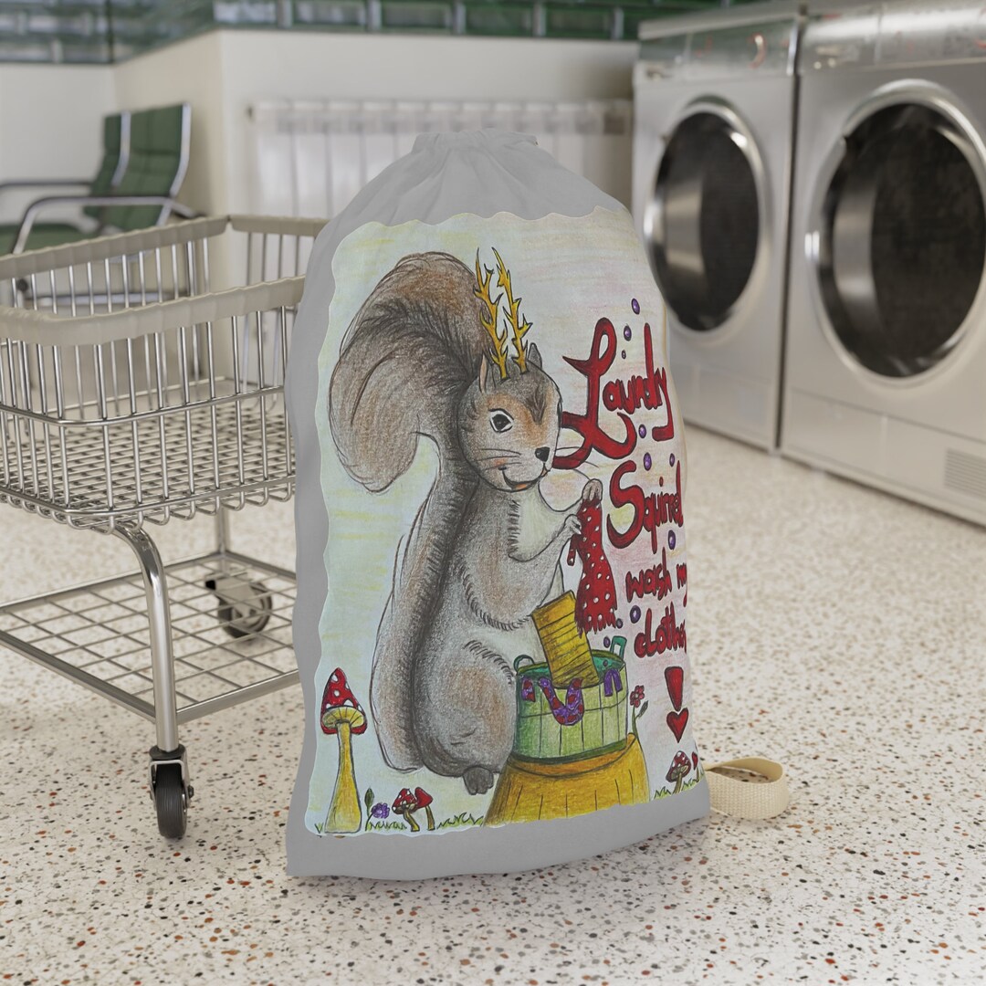 Laundry Bag Featuring Magical Laundry Squirrel - Etsy