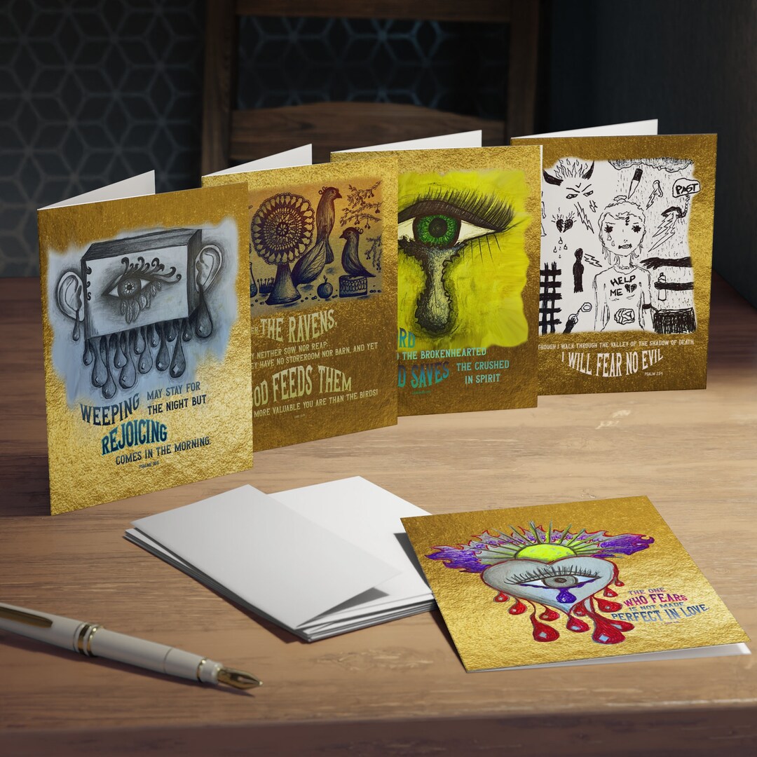 Bible Verse Inspiring & Motivational Multi-design Greeting Cards 5-pack ...