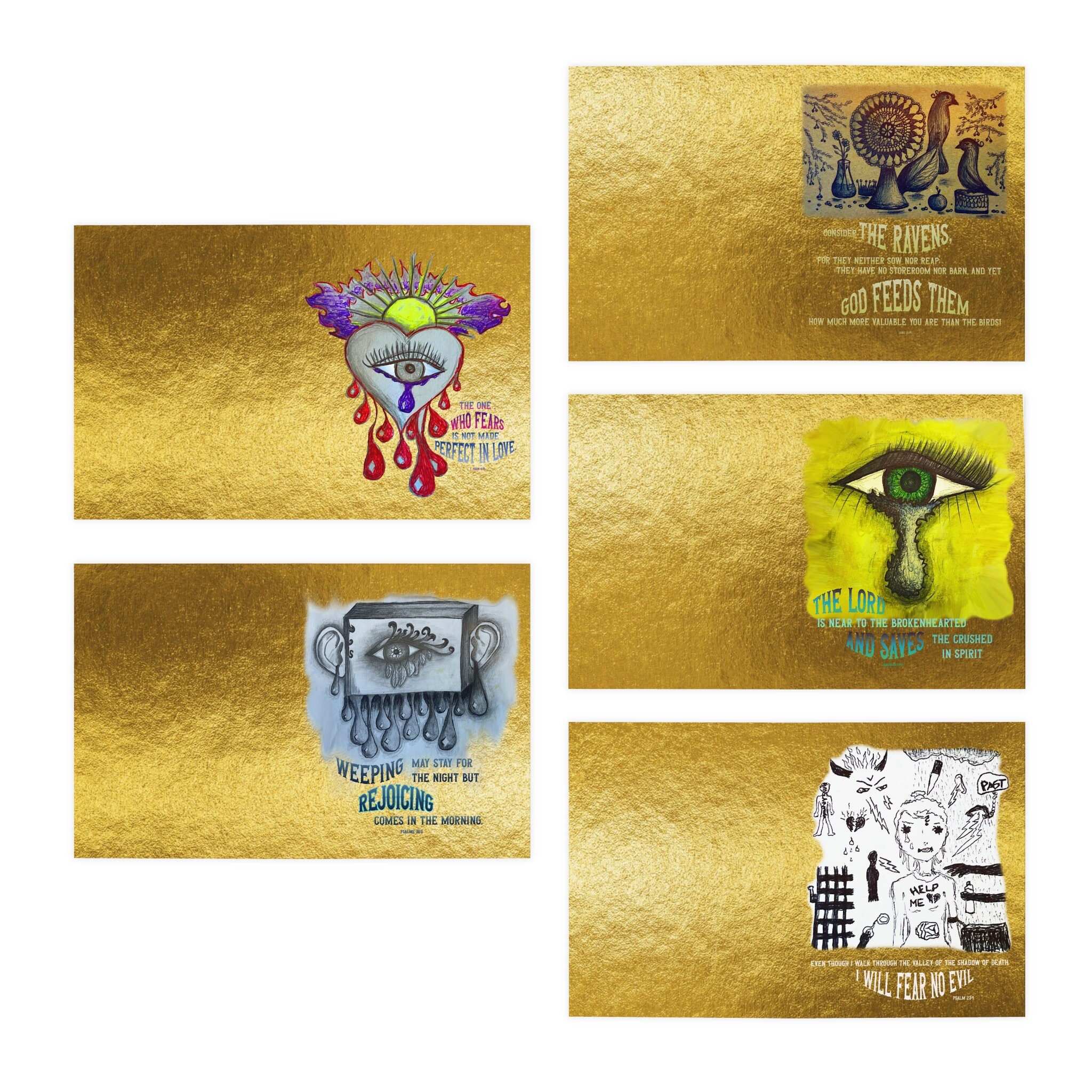 Bible Verse Inspiring & Motivational Multi-design Greeting Cards 5-pack ...