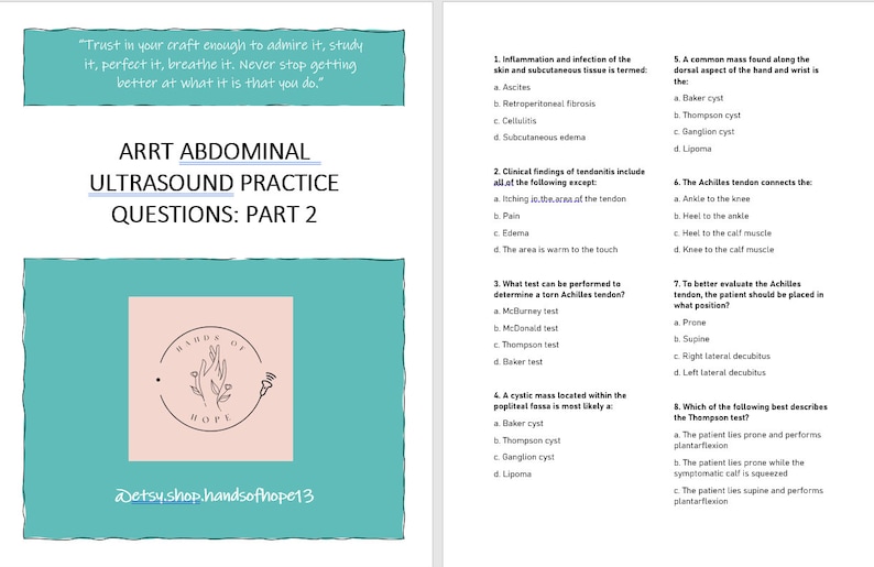 Ultrasound Abdomen Practice Questions Part 2 Registry ARRT 210 ...