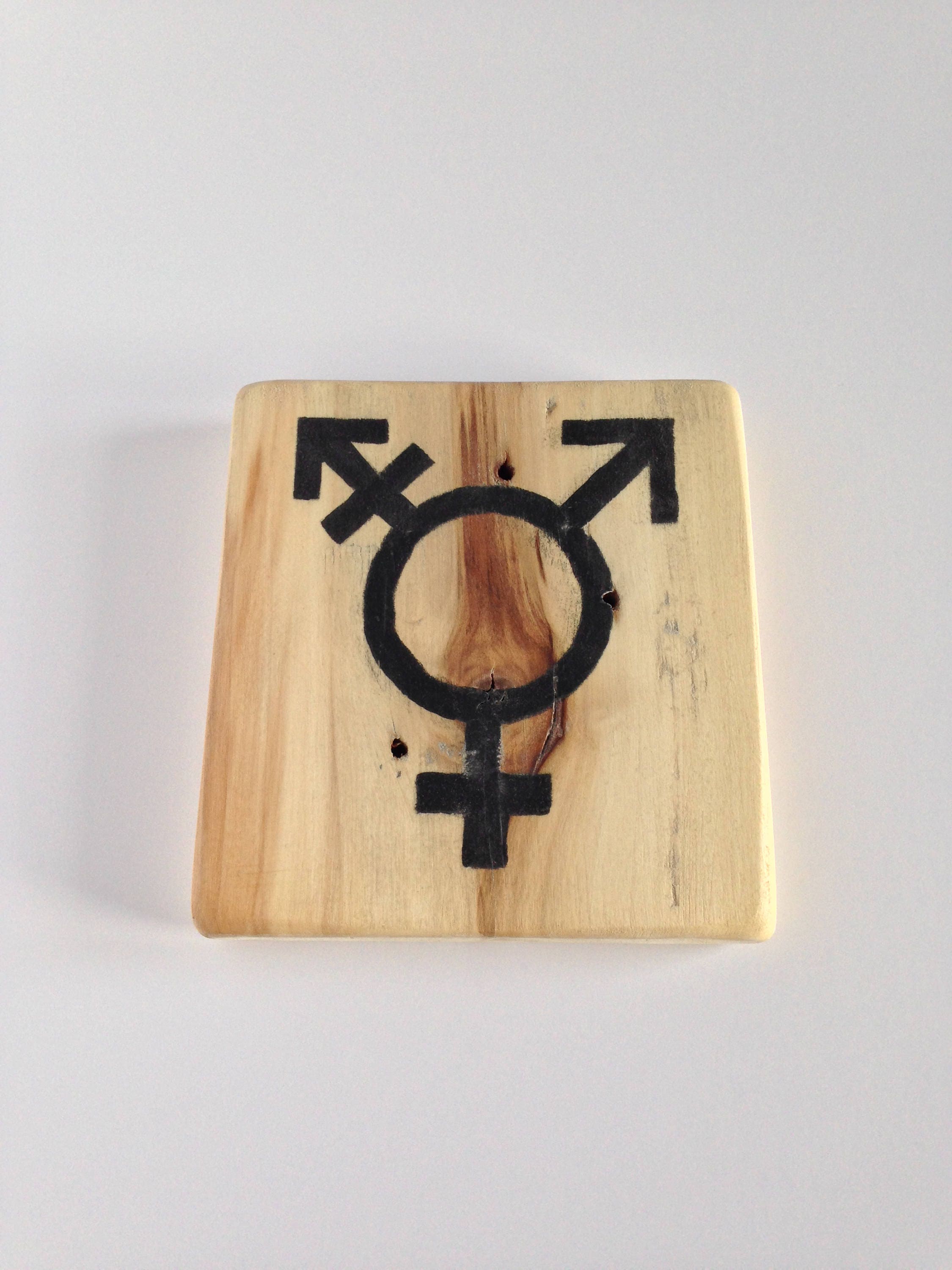 Transgender wood sign Black Transgender symbol wall hanging | Etsy