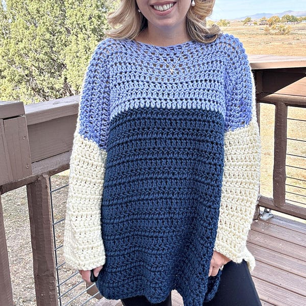 Color Block Sweater - Etsy