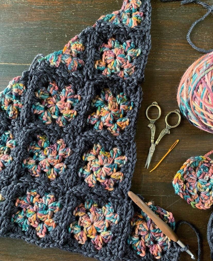 Granny Square Cowl Crochet Pattern - Etsy