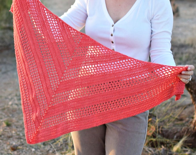 Offset Filet Triangle Scarf Crochet Pattern - Etsy