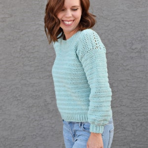 Simple Eyelet Sweater Crochet Pattern - Etsy