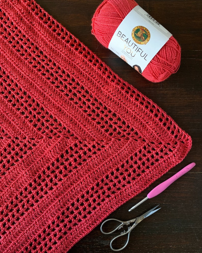 Offset Filet Triangle Scarf Crochet Pattern - Etsy