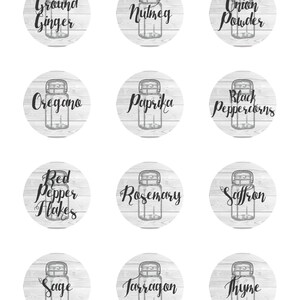 Spice Jar Kitchen Labels--farmhouse Inspired, Shiplap and Mason Jar ...