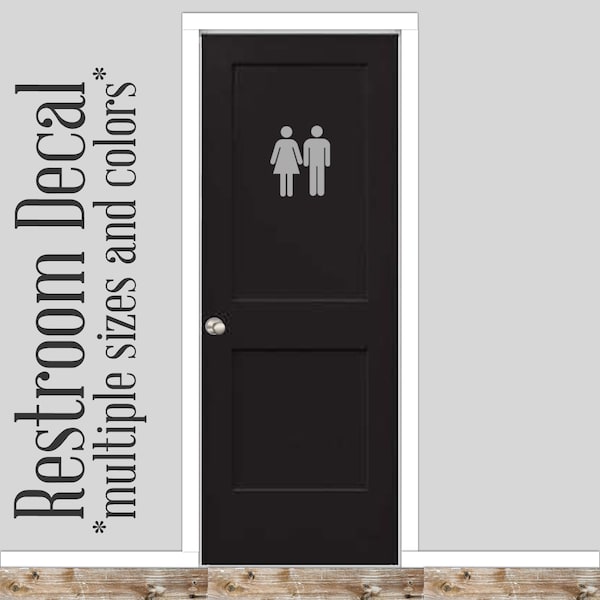 Bathroom Door Decal - Etsy