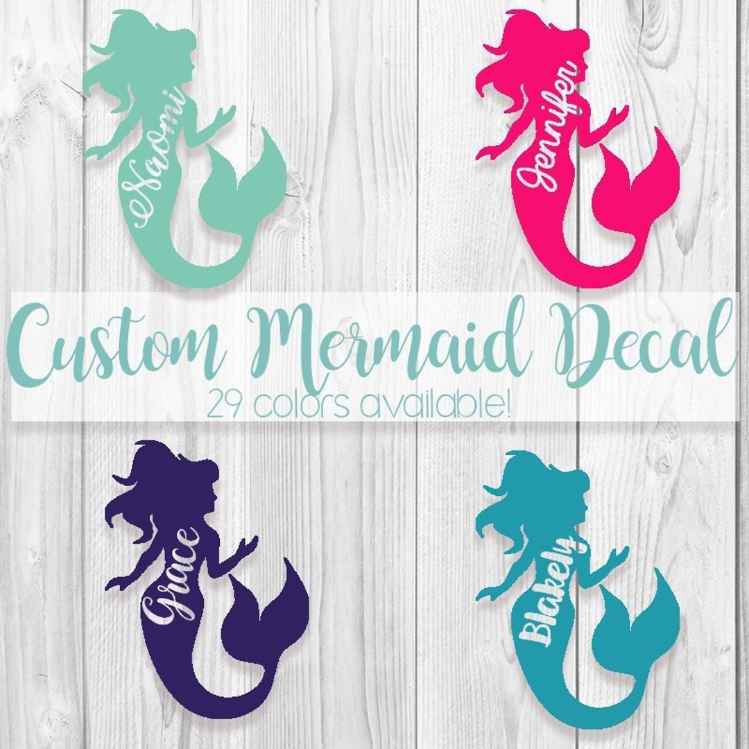 Mermaid Vinyl Decal••mermaid Name Sticker••vinyl Name Decal ...