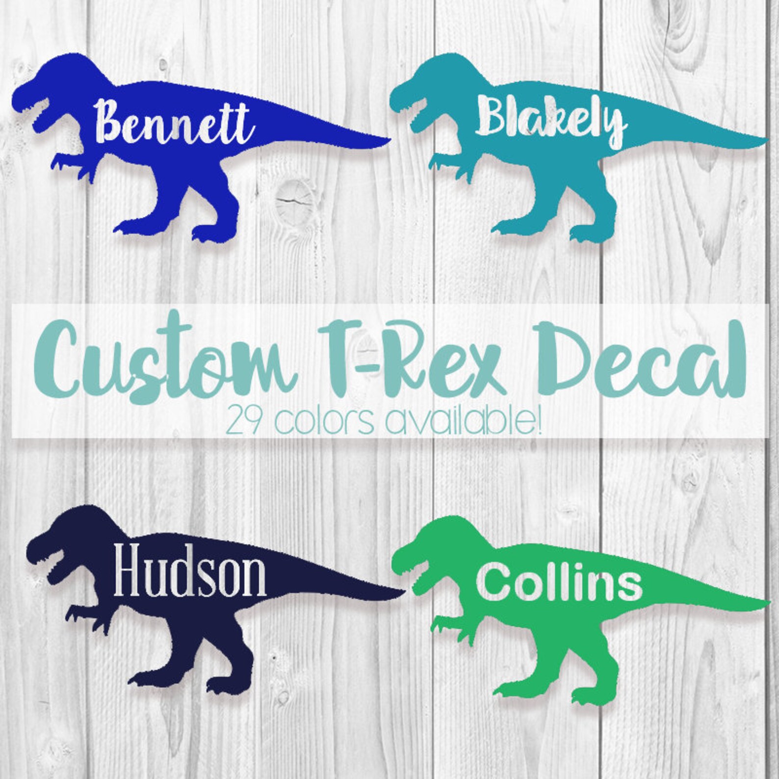 T-rex Vinyl Decaldinosaur Name Stickervinyl Name - Etsy