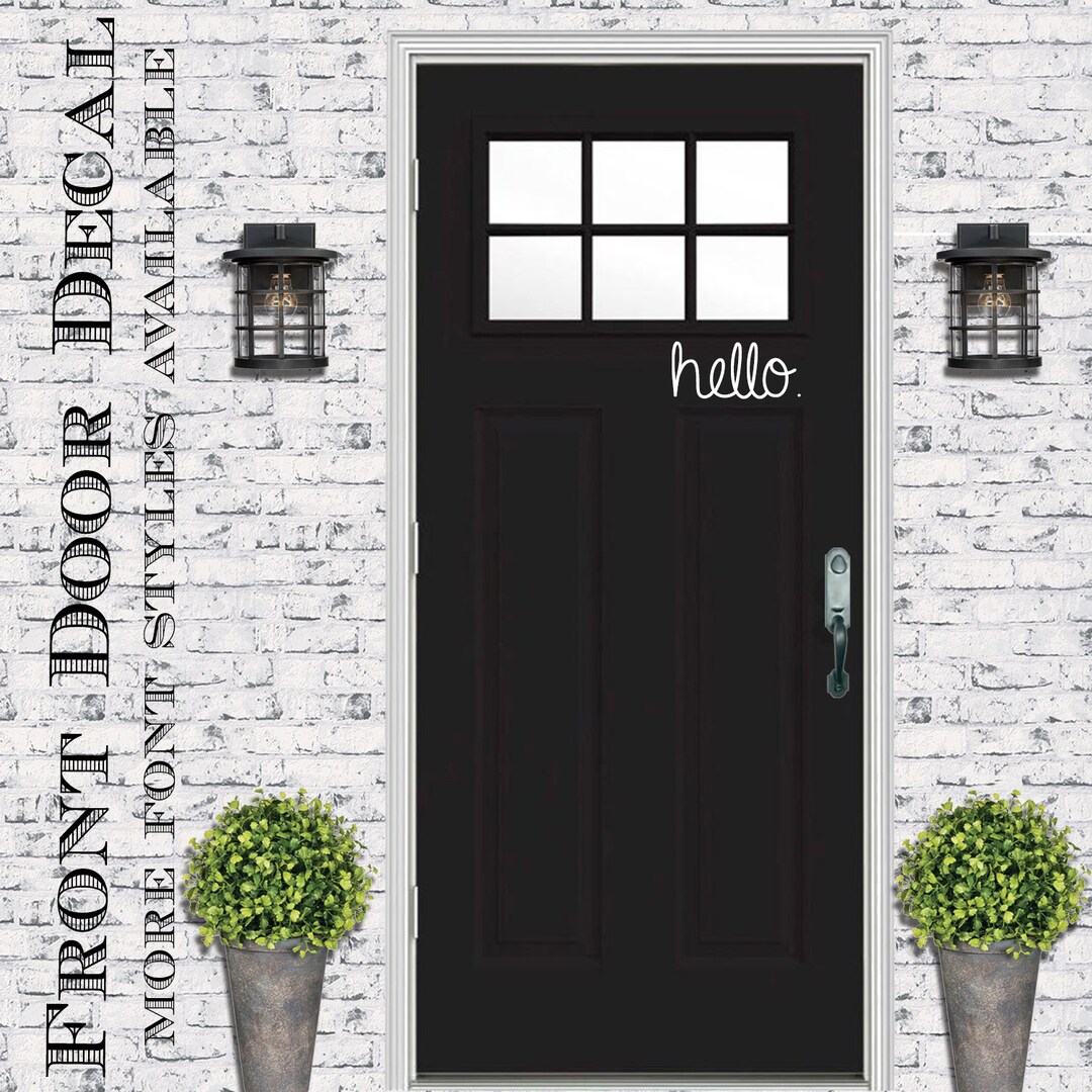 Front Door Decal•hello Door Decal•front Door Decor•hello Vinyl Sticker ...