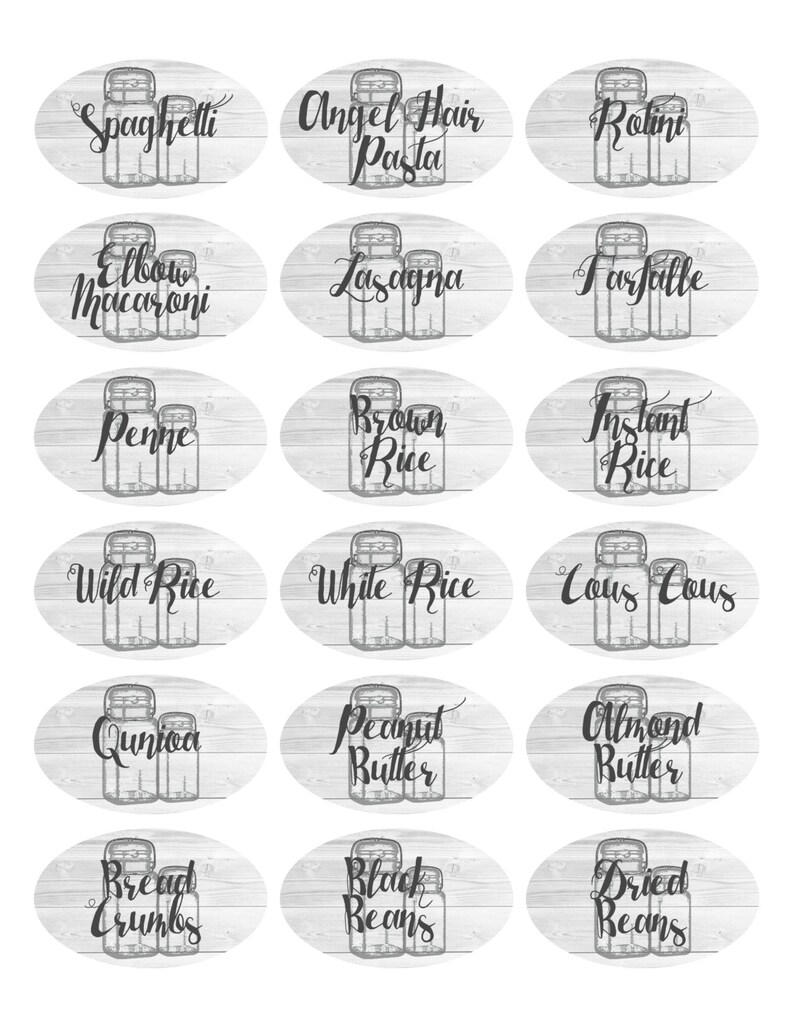 Pantry Staples Kitchen Labelsfarmhouse Inspired Shiplap and - Etsy