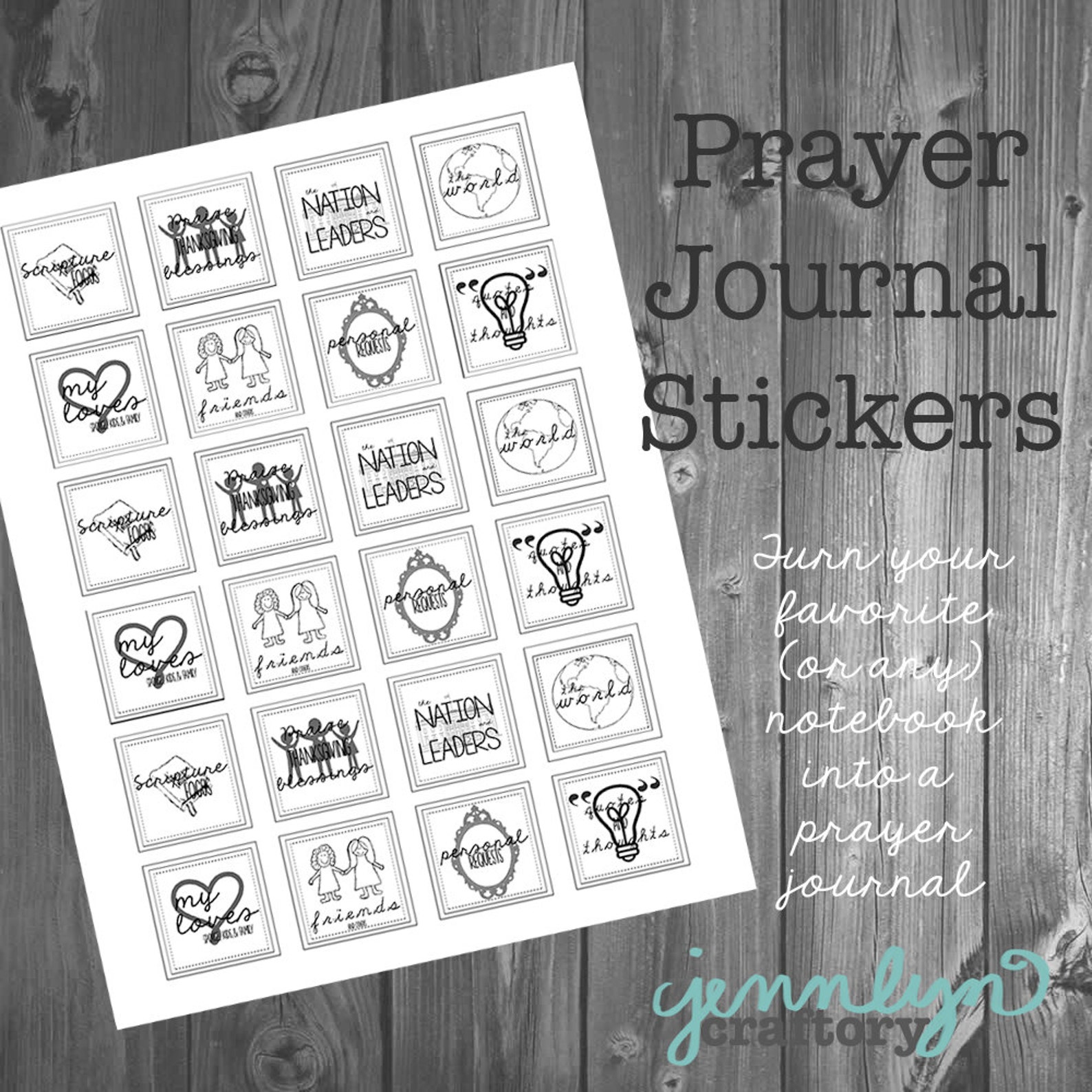Prayer Journal Stickerschristian Stickerschristian - Etsy