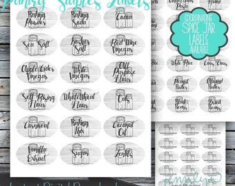 Spice Jar Kitchen Labelsfarmhouse Inspired Shiplap and | Etsy