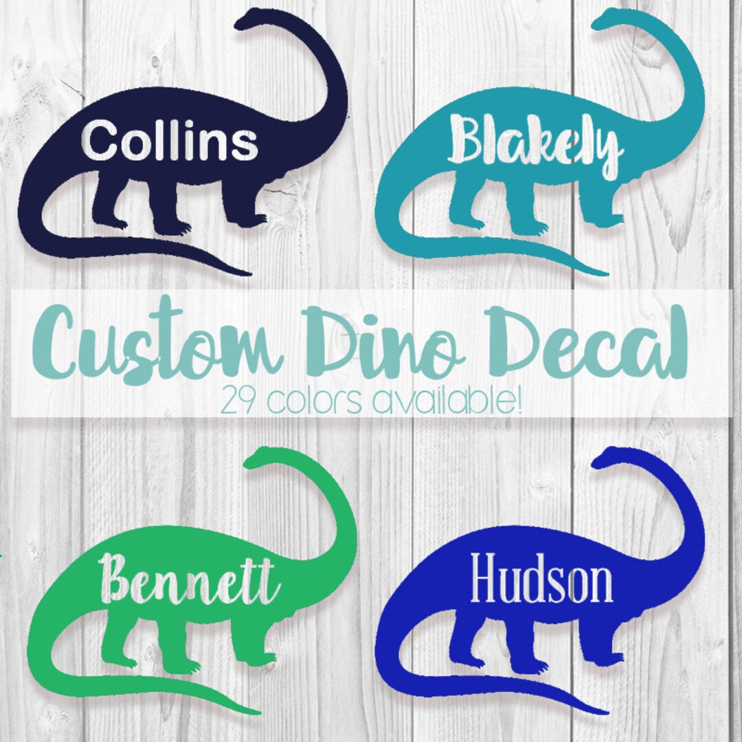 Dinosaur Vinyl Decal••dinosaur Name Sticker••vinyl Name Decal ...