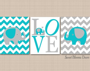 Aqua Gray Chevron - Etsy