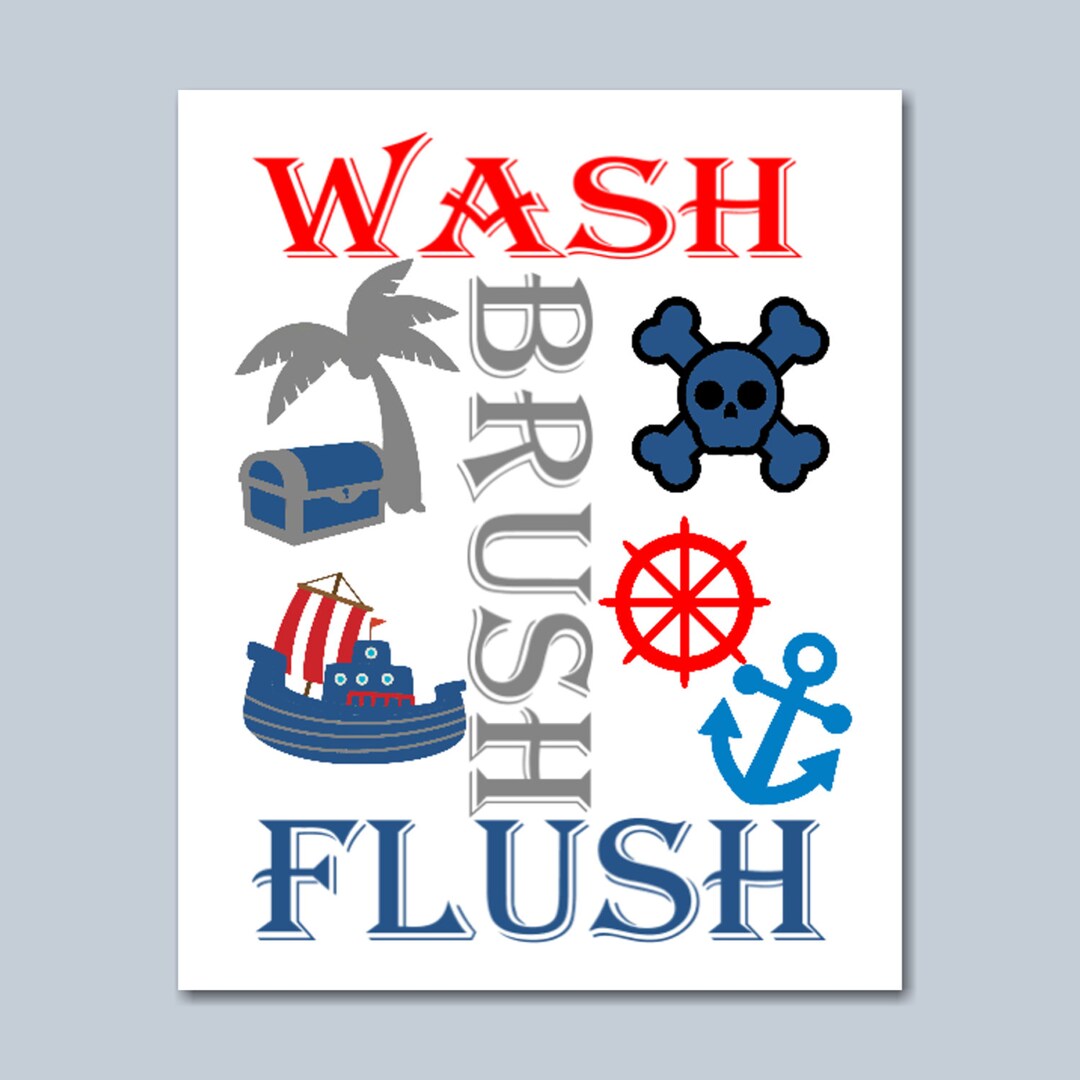 Pirates Bathroom Wall Art,boy Bathroom Wall Art,pirates Bathroom Decor ...