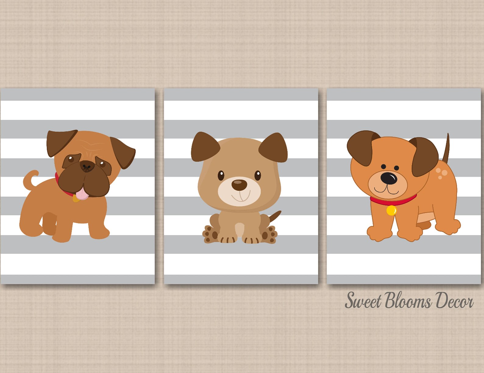 Puppy Nursery Wall Art Puppy Dog Nursery Decor Nursery Wall - Etsy