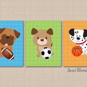 Puppy Nursery Wall Art Puppy Sports Nursery Decor Bow Wow Buddies Dogs ...