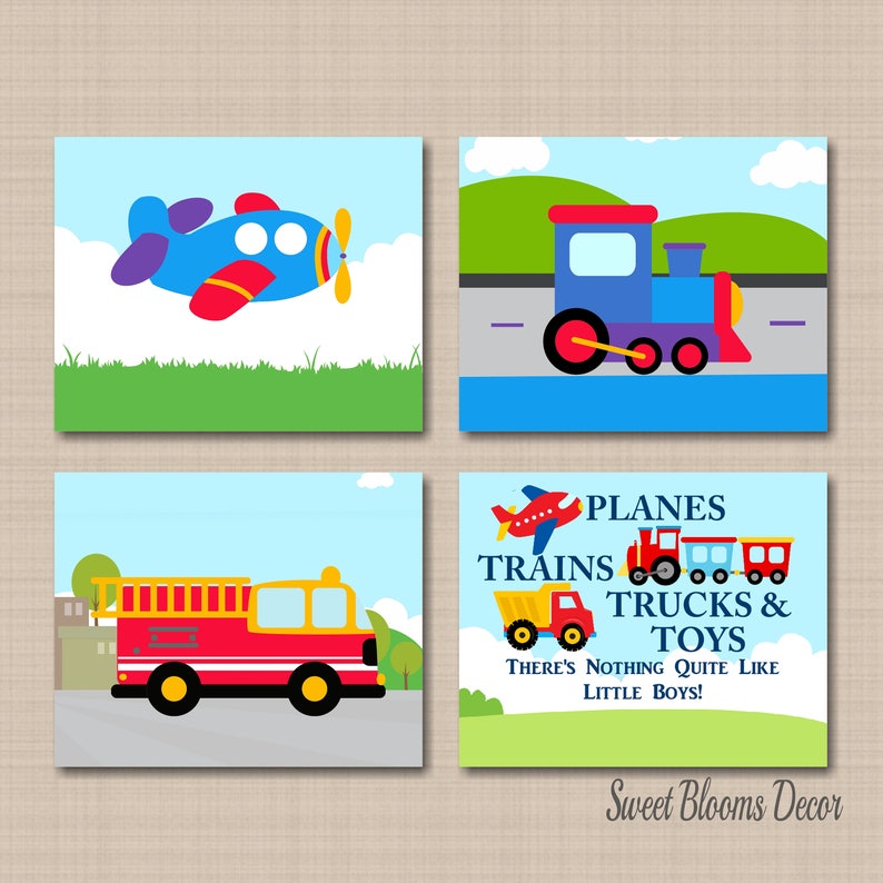 Transportation Nursery Wall Art Planes Trains Trucks and Toys Nothing ...