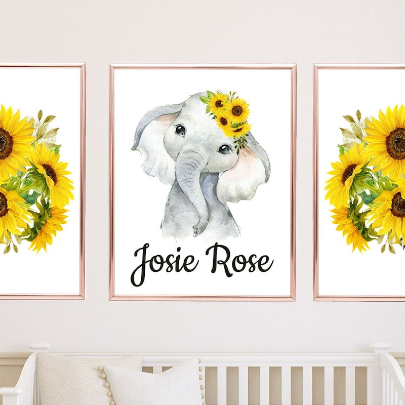 Sunflower Elephant - Etsy