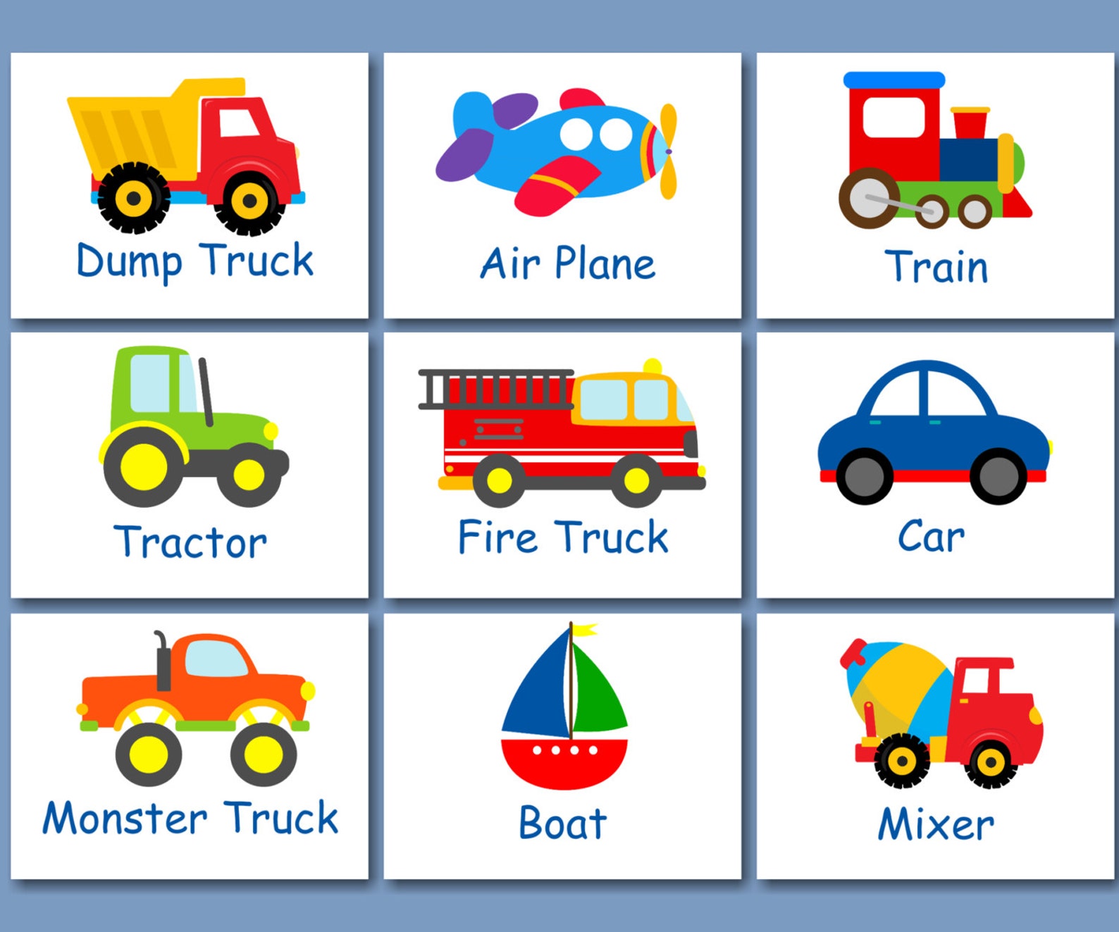 Transportation Wall Art,transportation Nursery Wall Art,transportation ...