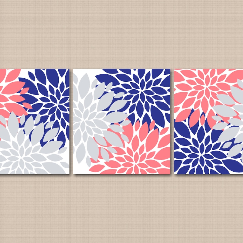 Coral Navy Gray - Etsy