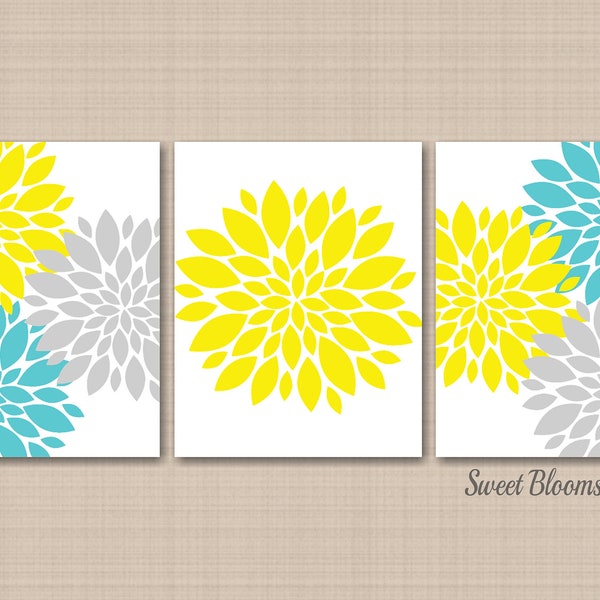 Gray Yellow Aqua - Etsy