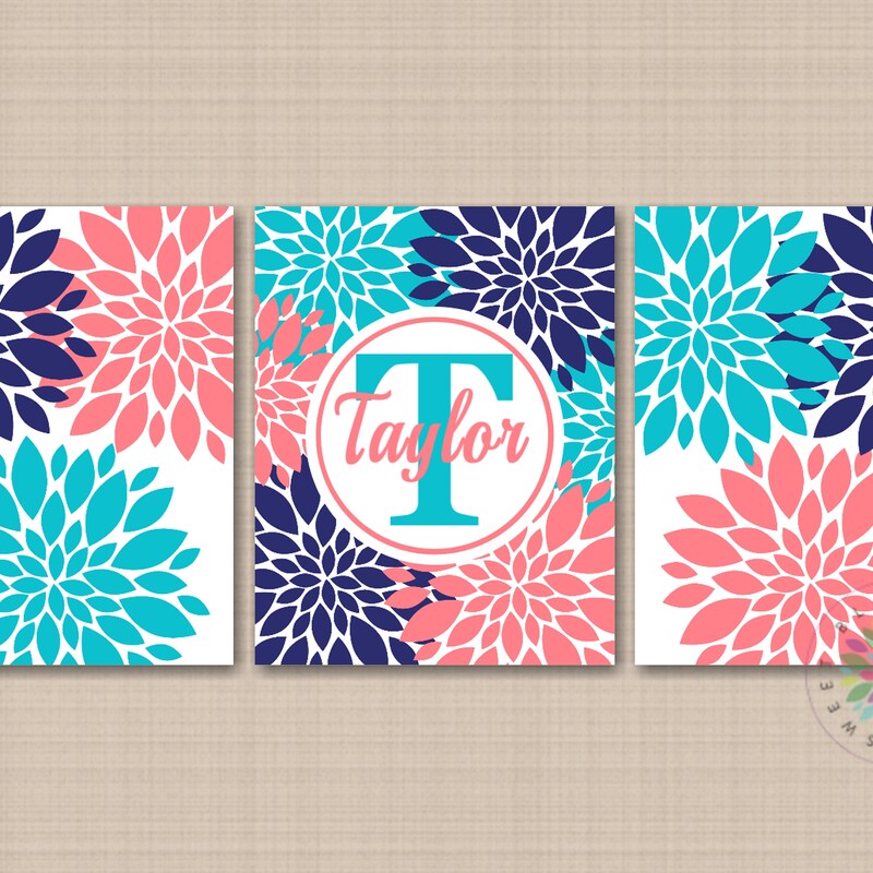 Coral and Teal - Etsy