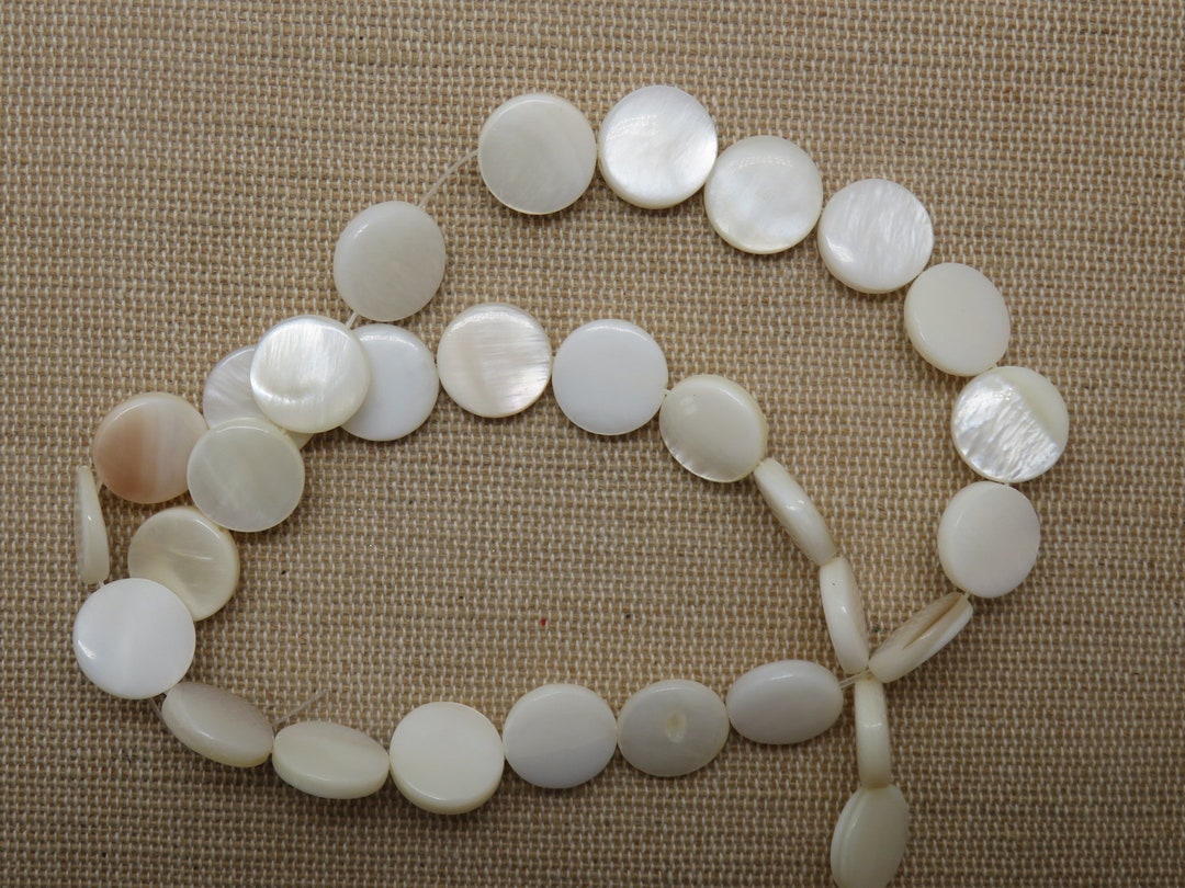 10 Pearls Puck Mother-of-pearl 11mm Natural Flat Shell, Set of 10 ...