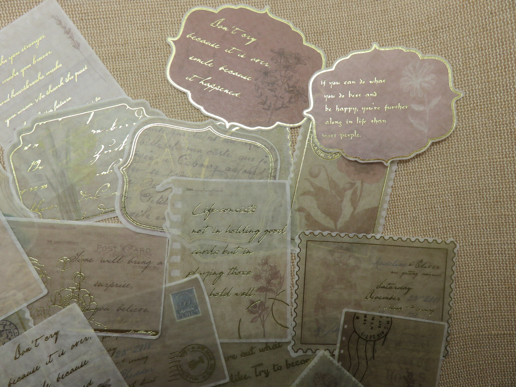 Vintage Postcard Label Retro Old Letter Stickers Scrapbooking | Etsy