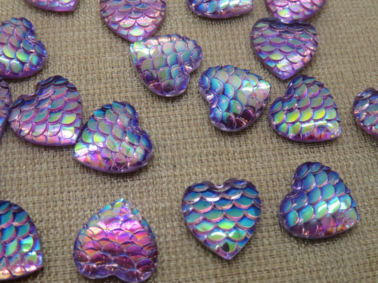 10 Cabochons Heart Scale Mermaid Dragon Fish 12mm Resin Set - Etsy