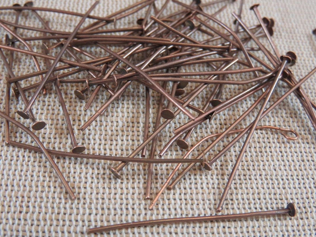 50 Flat Head Shank Nails 35mm Iron and Copper, Set of 50 Nails ...
