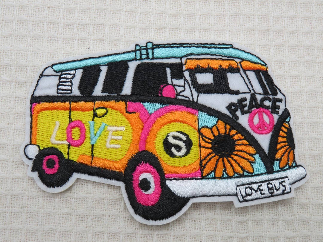 Combi Van Hippie Patch Iron-on Badge Embroidered Appliqué - Etsy