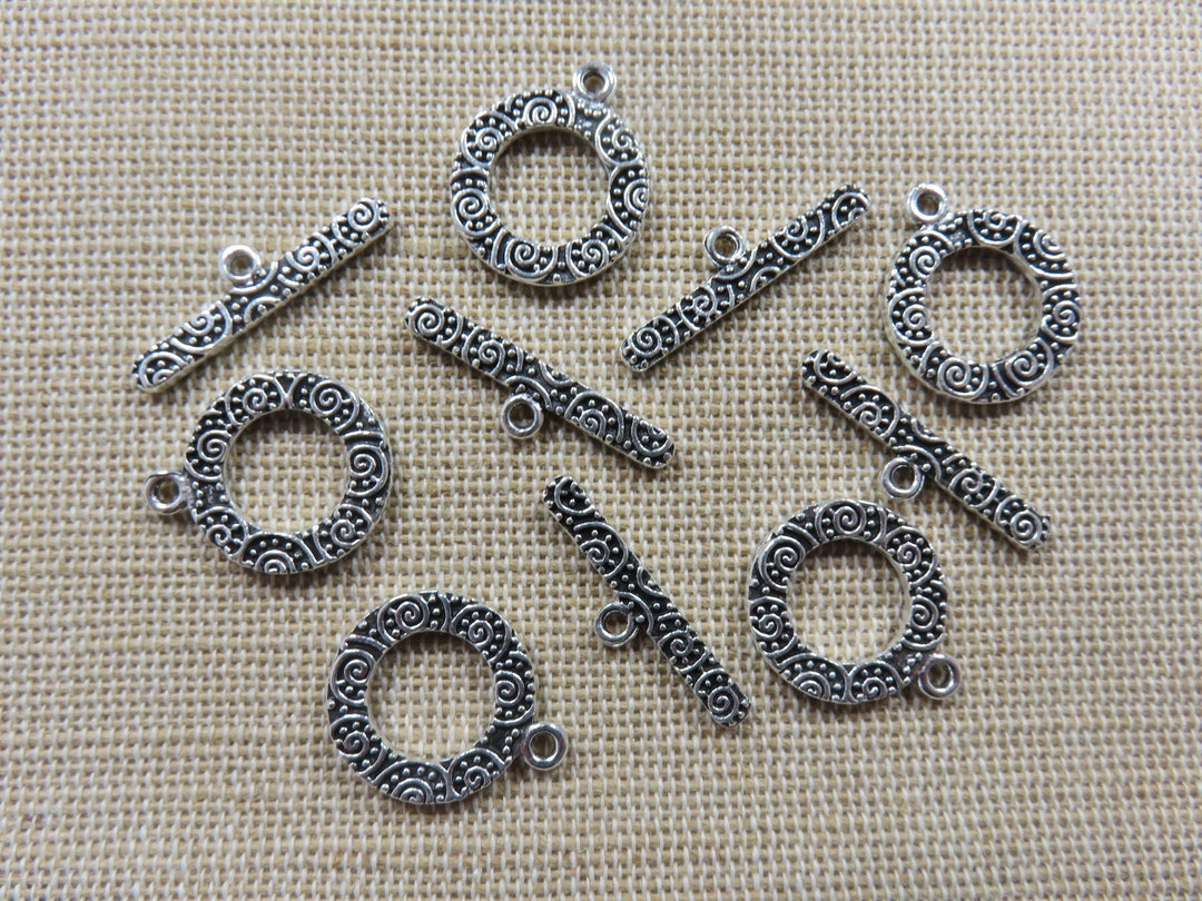5 Metal Mandala Round Toggles Set of 5 Rocking Hooks for Bracelet - Etsy