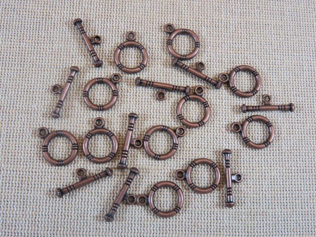 10 Copper-coloured Metal Toggle Clasp Set of 10 Buoy-style - Etsy
