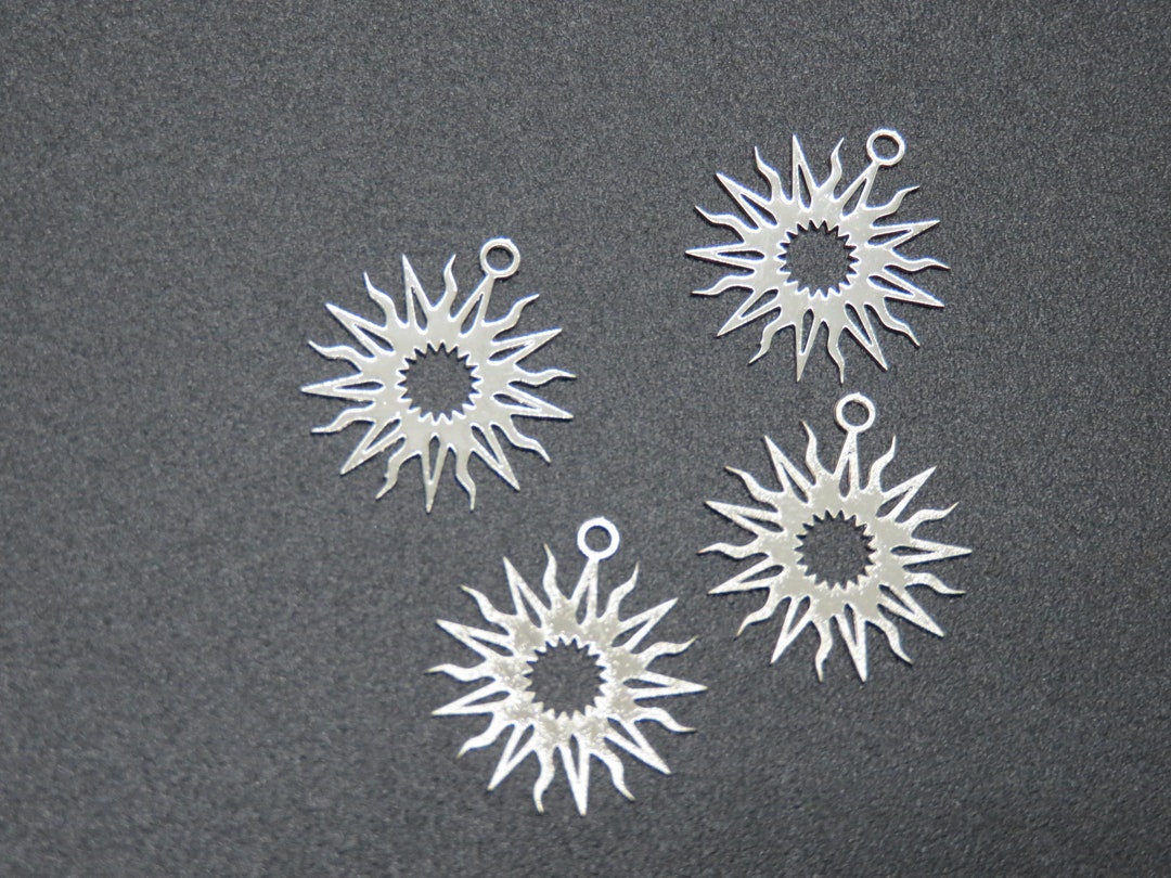 4 Filigree Stainless Steel Sun Pendants 16mm Set of 4 Charms - Etsy