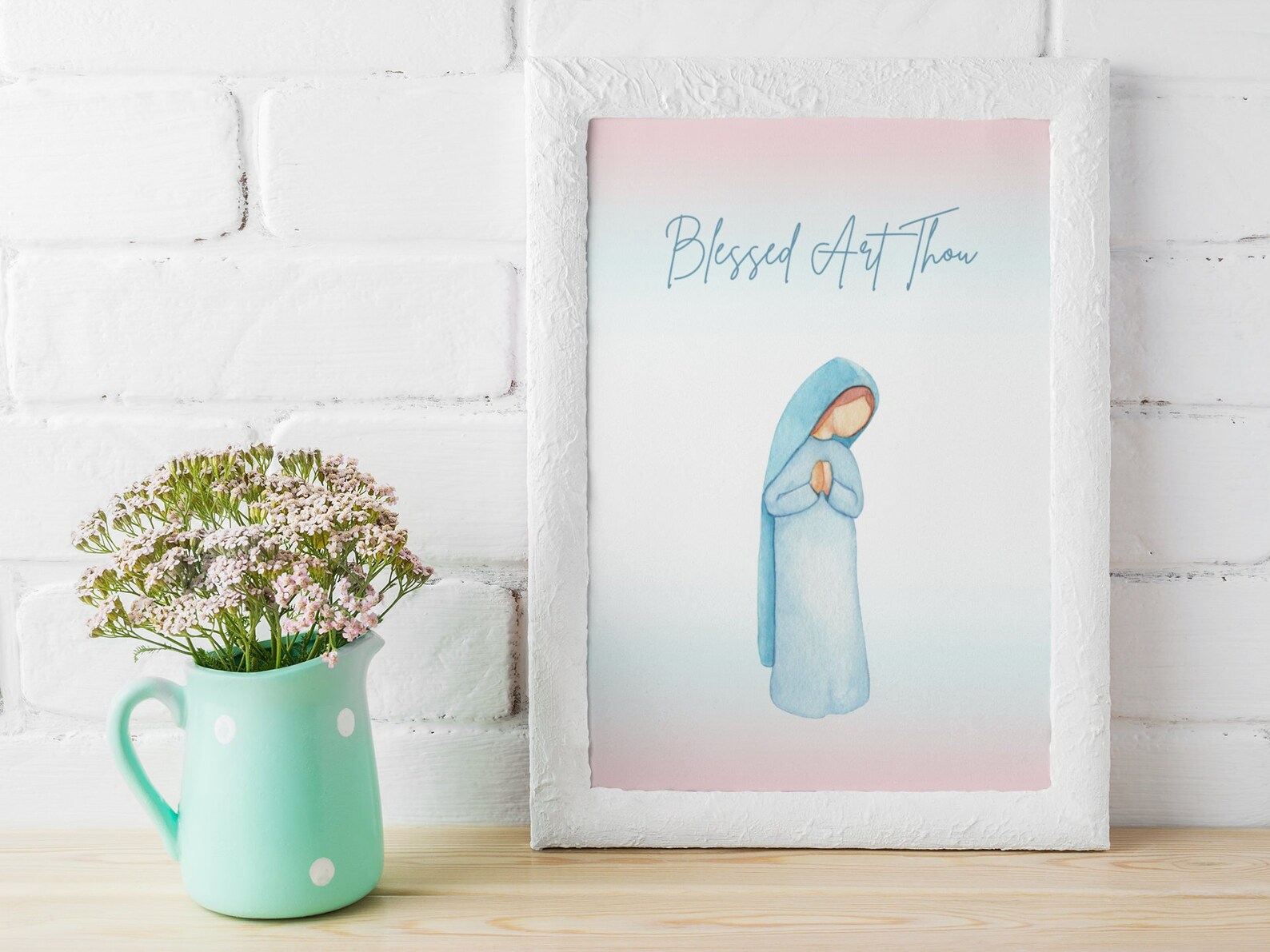Blessed Art Thou Watercolor Bundle - Blessed Mother Greeting Cards ...