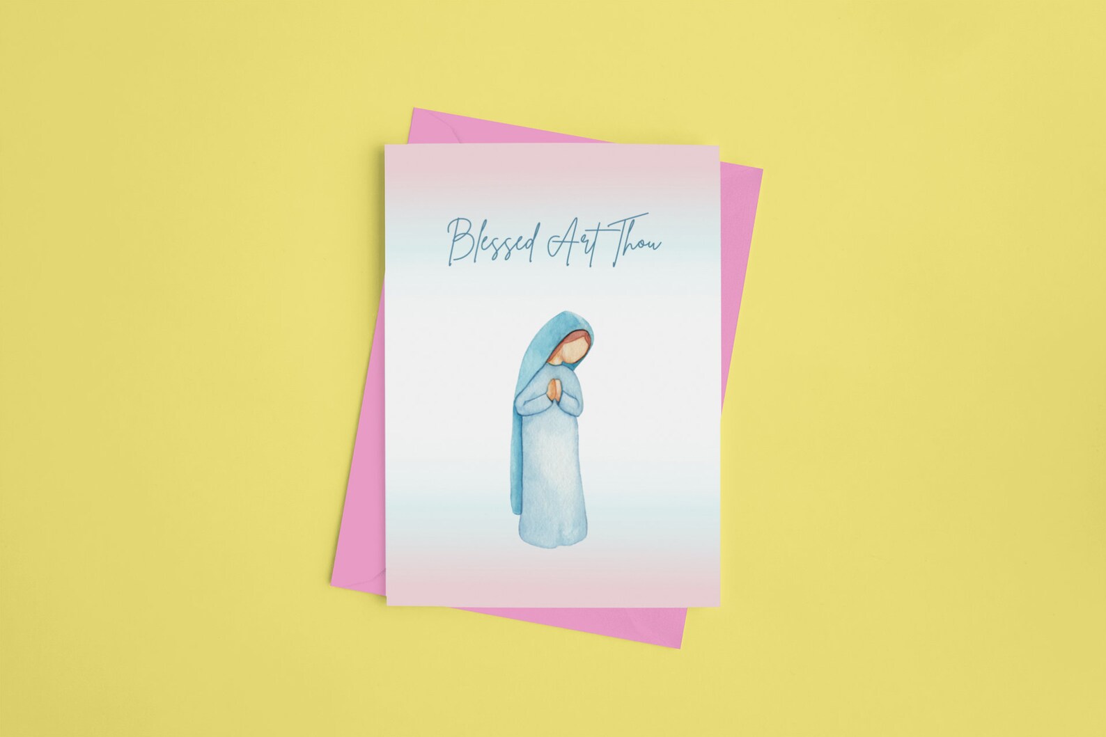 Blessed Art Thou Watercolor Bundle - Blessed Mother Greeting Cards ...