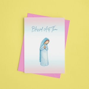 Blessed Art Thou Watercolor Bundle - Blessed Mother Greeting Cards ...