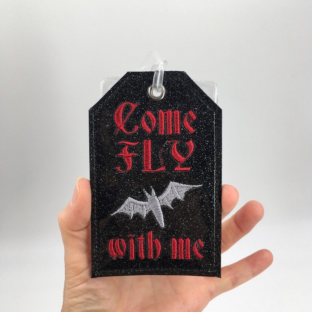 Vampire Bat Bag Tag With ID Holder for Luggage, Backpack Accent, Gear ...
