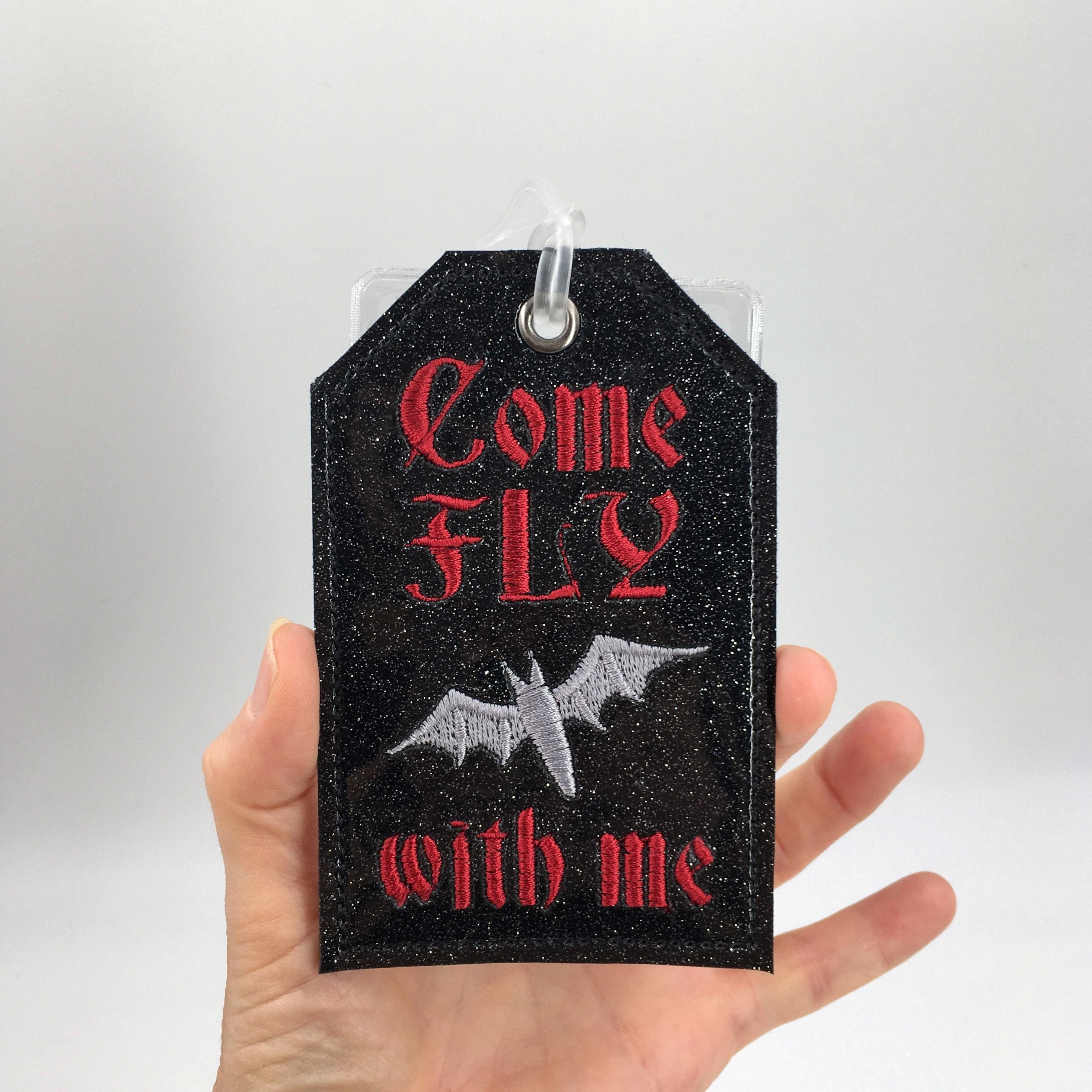 Vampire Bat Bag Tag With ID Holder for Luggage Backpack | Etsy