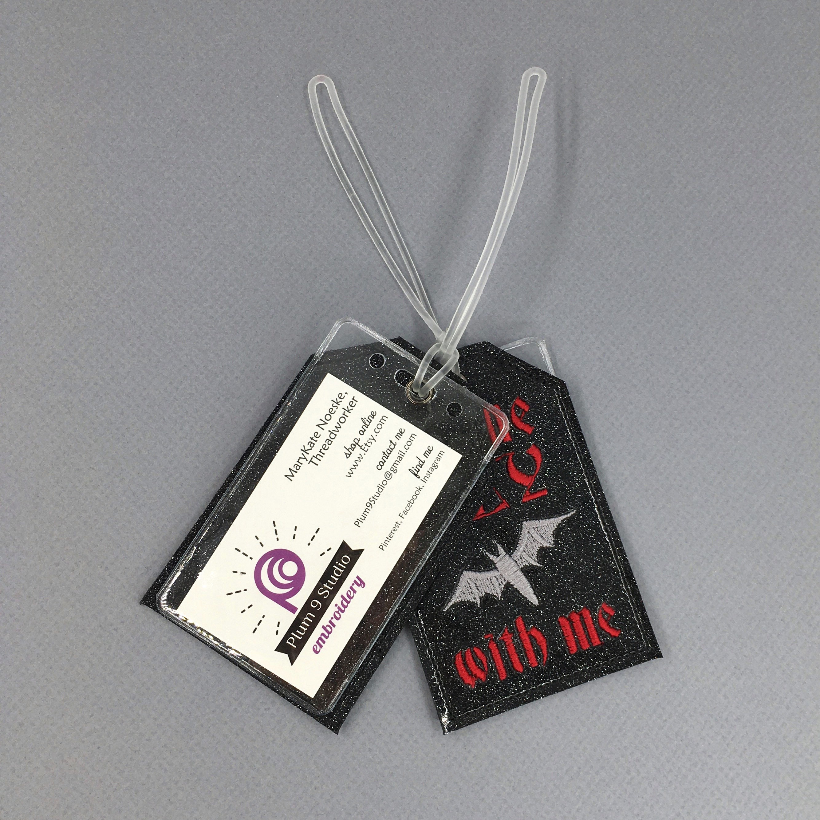 Vampire Bat Bag Tag With ID Holder for Luggage Backpack | Etsy