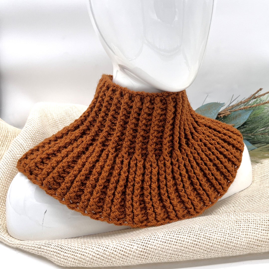 Turtleneck Cowl Crocheted in Choice of Colors, Women Ribbed Dickie in ...