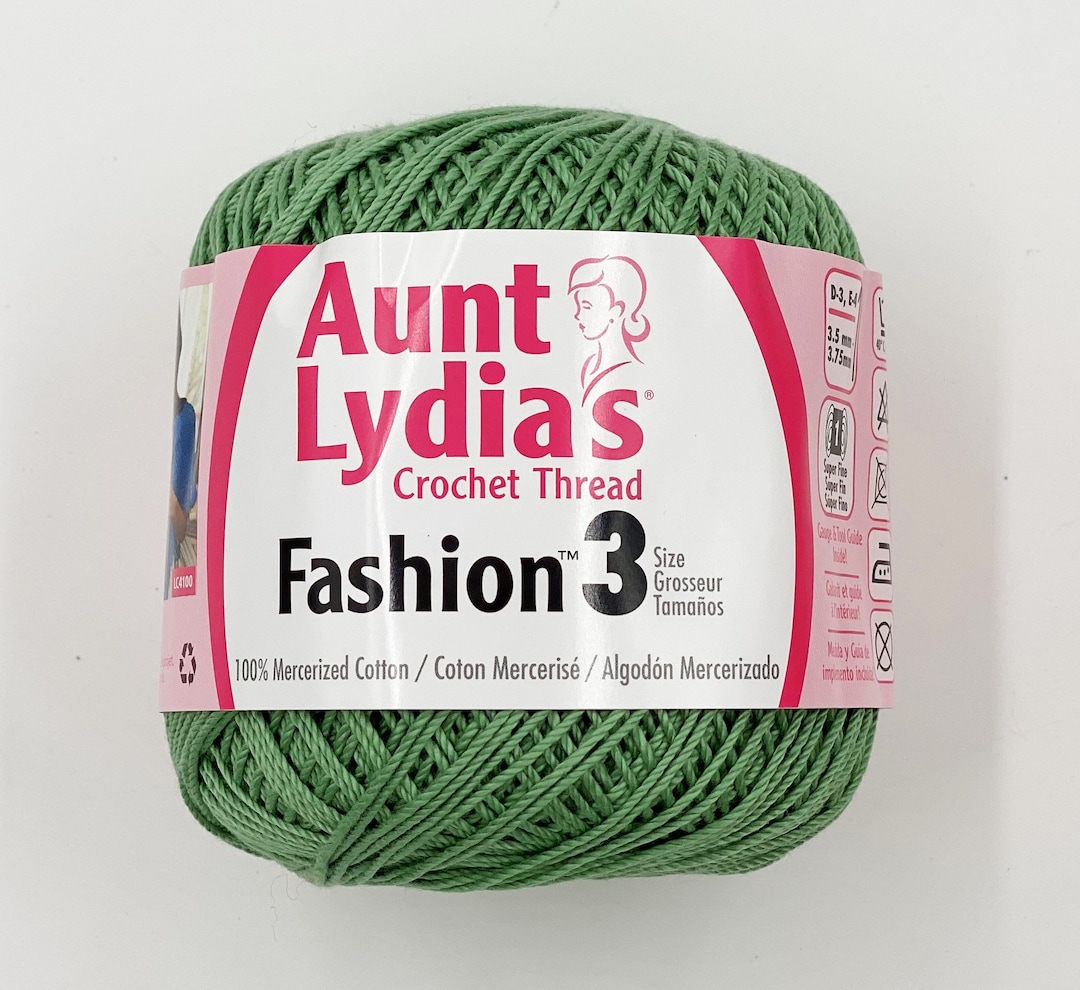 Aunt Lydias Crochet Thread Size 3, Sage or Plum Available, Mercerized ...