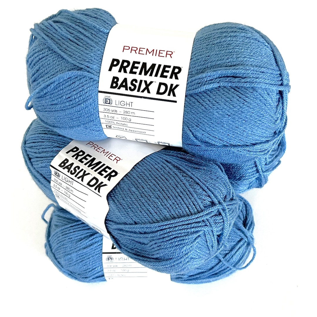 Premier Basix DK Heritage Blue Color, Soft Acrylic Yarn for Knit and ...
