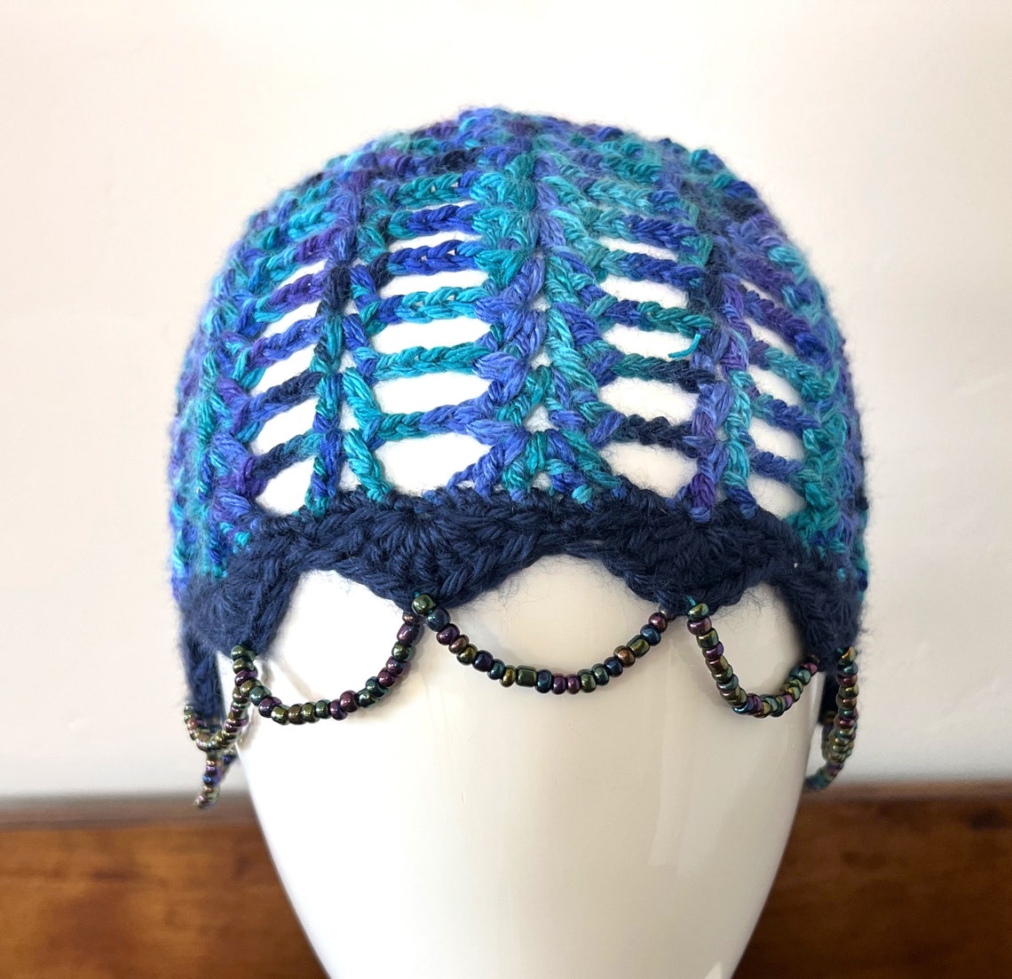 Flapper Hat With Beads Crochet Juliet Cap Roaring 20s - Etsy