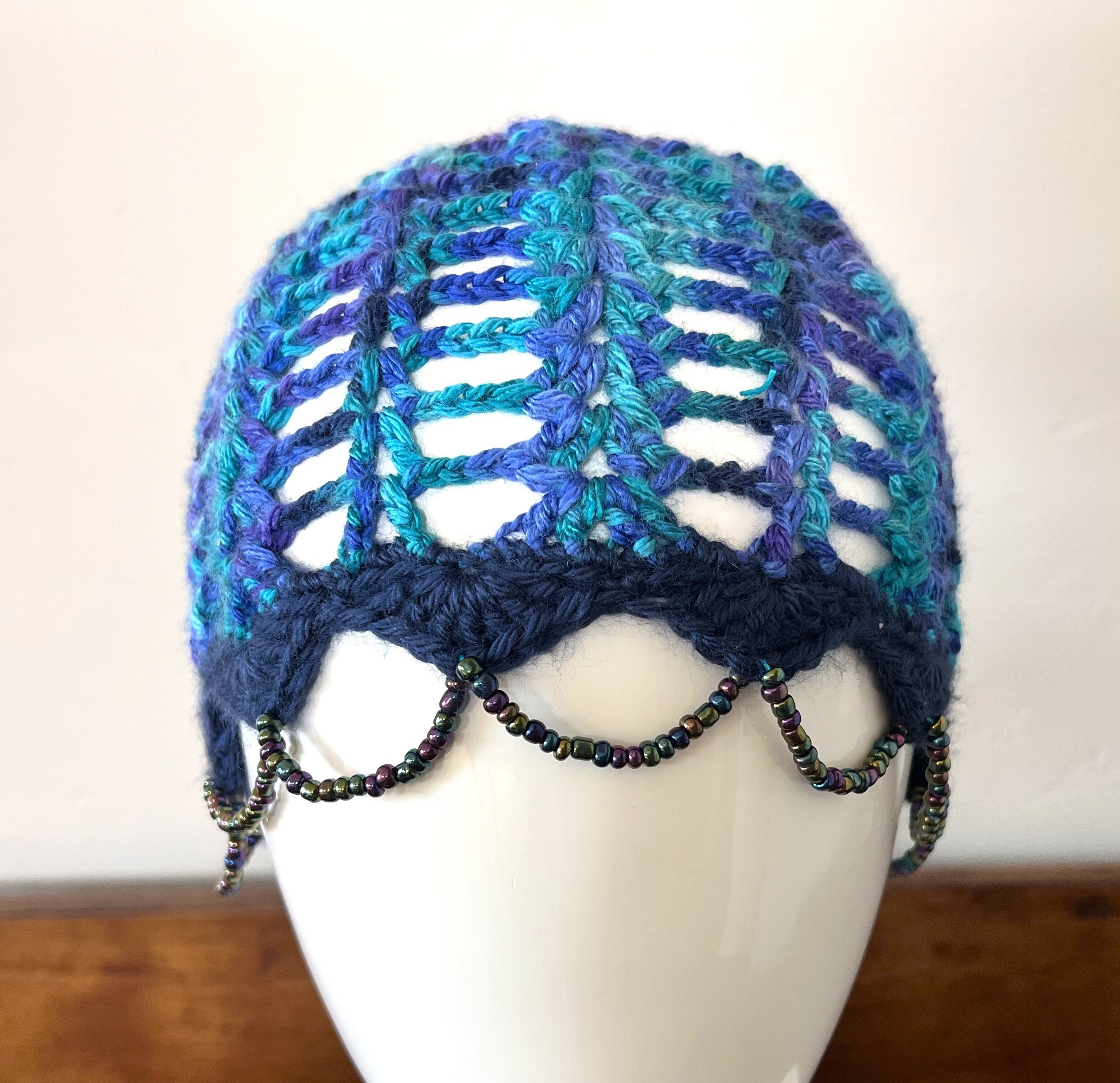 Flapper Hat With Beads Crochet Juliet Cap Roaring 20s - Etsy