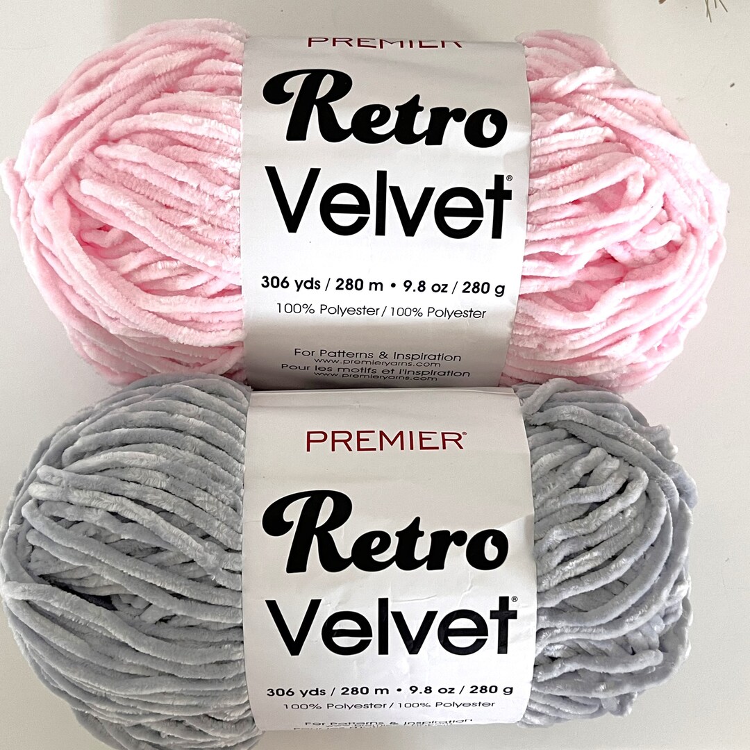 Premier Retro Velvet Yarn in 2 Colors Mist or Baby Pink - Etsy